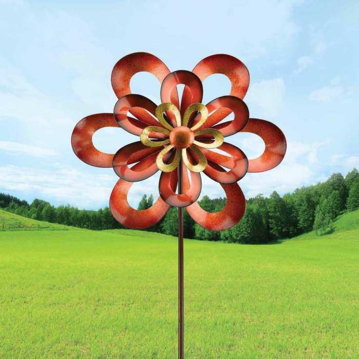 Kinetic Pinwheel Metal Garden Sculpture Plow & Hearth 6 Ft. Steel